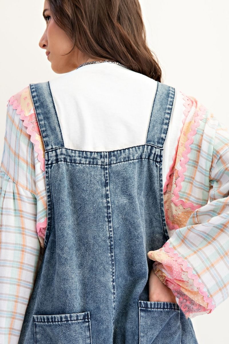 Flower Patch Denim Jumper – Vintage Vault Boutique